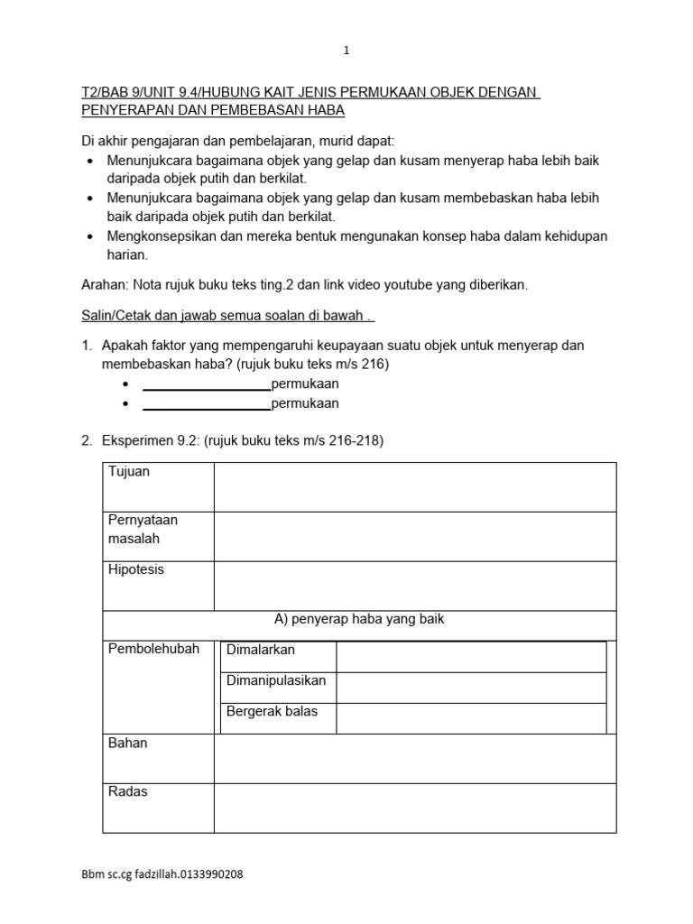Latihan t2 Bab9 Unit9 4 (Murid) | PDF