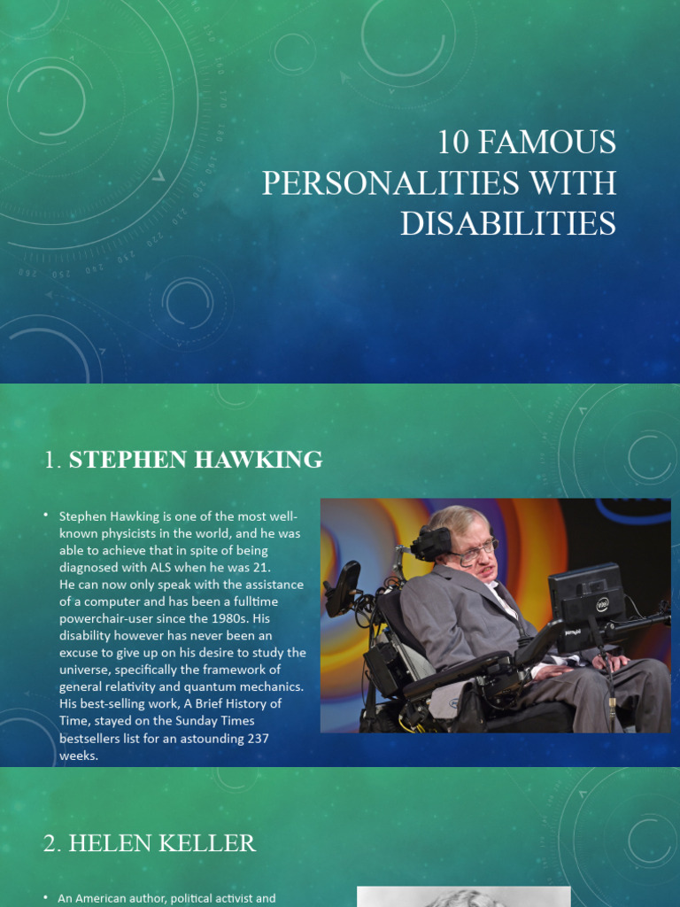 10 Famous Personalities With Disabilities | PDF | Helen Keller | Mental ...