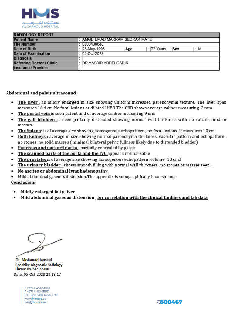 Radiology Report 408648 | PDF | Science & Mathematics