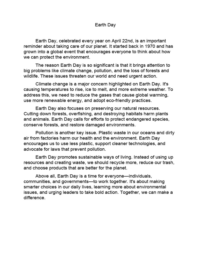 Earth Day | PDF