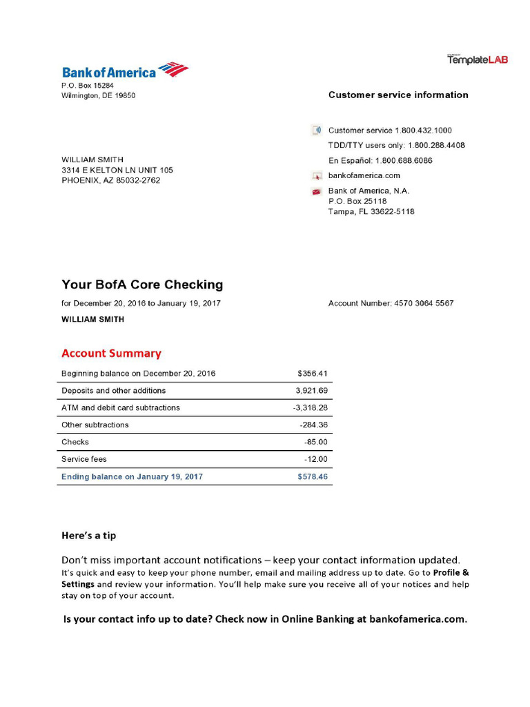 Bank-of-America-Bank-Statement-TemplateLab.com_ | PDF
