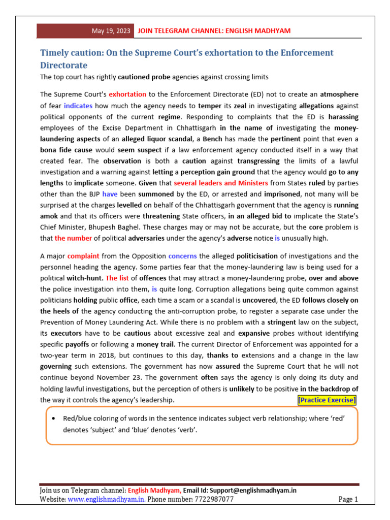 Timely Caution | PDF | Verb | Adjective