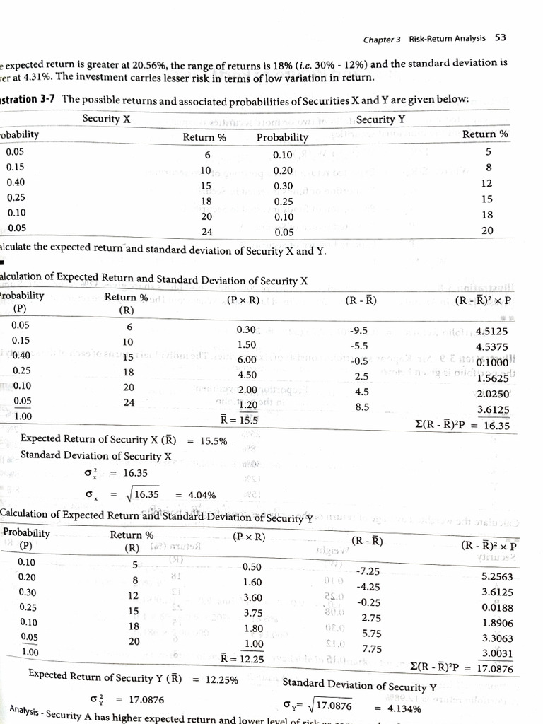 Problems On Risk and Returns of Individual Securities | PDF | Risk | Standard Deviation