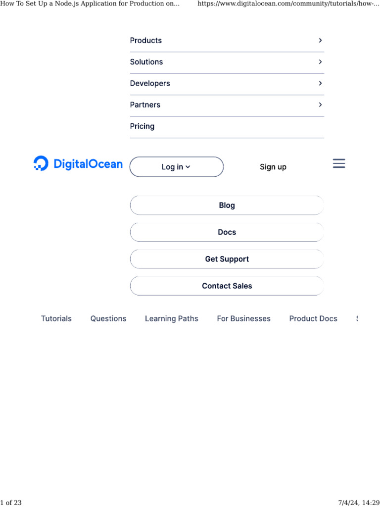 How To Set Up A Node - Js Application For Production On Ubuntu 20.04 DigitalOcean | PDF | Proxy ...