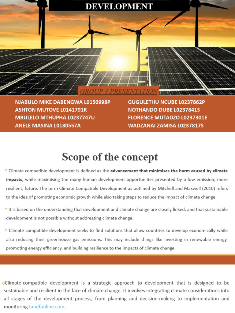 Group 3 Climate Compatibility Development Presentation | PDF | Climate ...