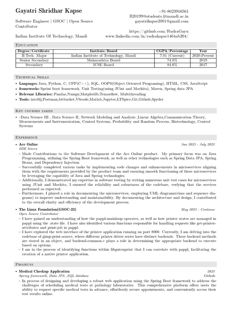 Gayatri Resume Update 2 | PDF | Databases | Computing