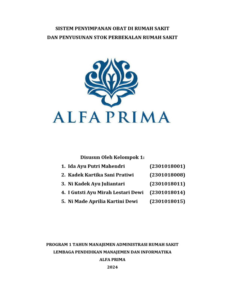 Sistem Penyimpanan Obat Di Rumah Sakit Pdf