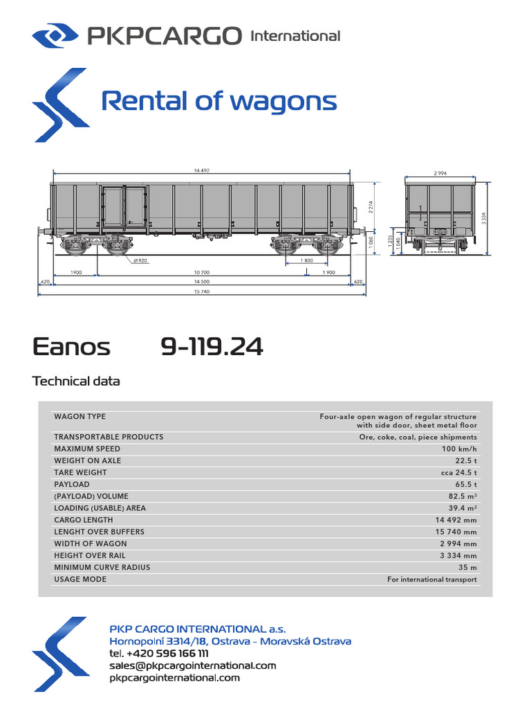 Catalogue Rental-Of-Wagons EN | PDF | Cargo | Rail Transport