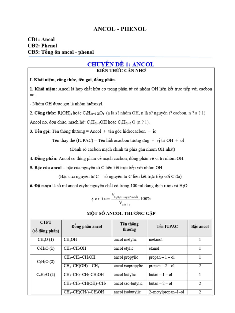 Ancol - Phenol. | PDF
