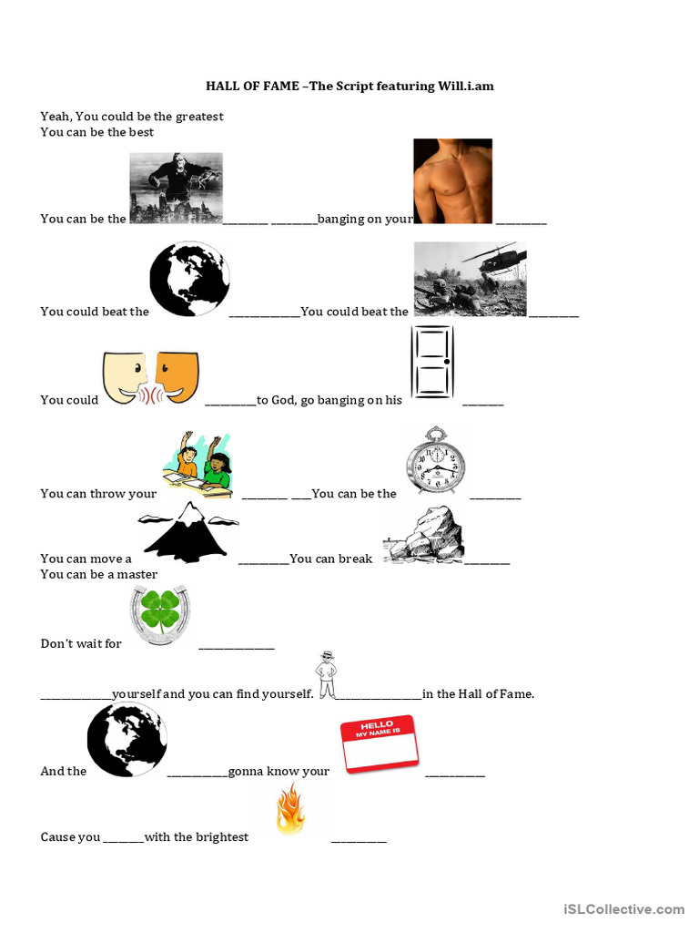 The Script Ft Will I Am Hall Of Fame Song Pdf