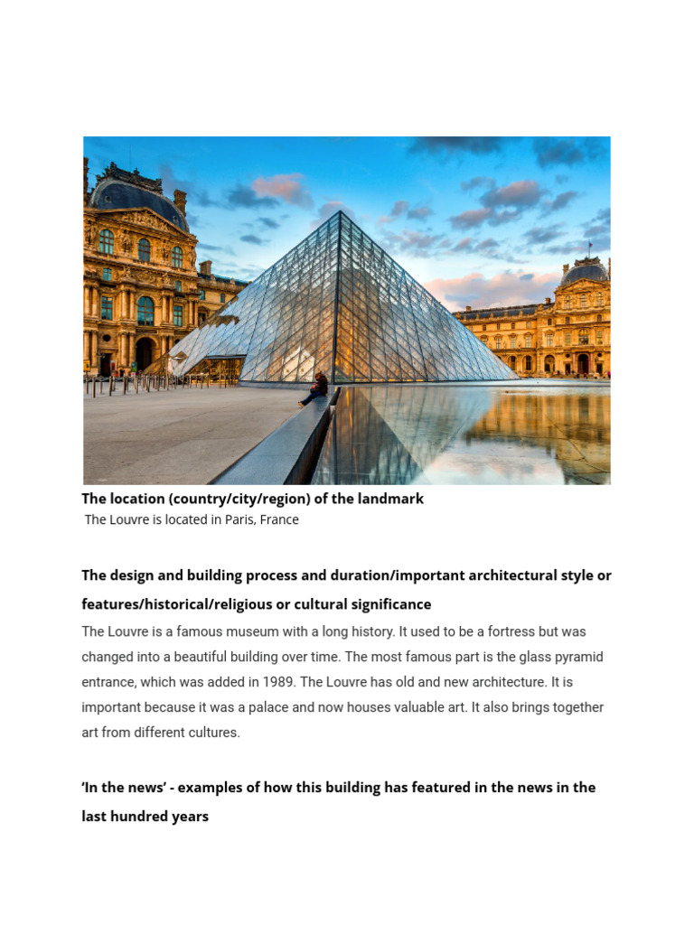 Humanities - Monuments Task | PDF | Louvre | Palace