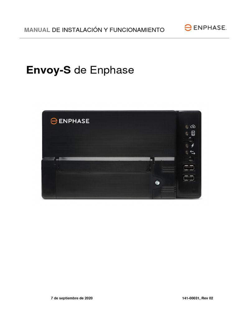 Enphase Envoy S Metered Manual ES - 1 - 3 | PDF | Ingenieria Eléctrica | Fotovoltaica
