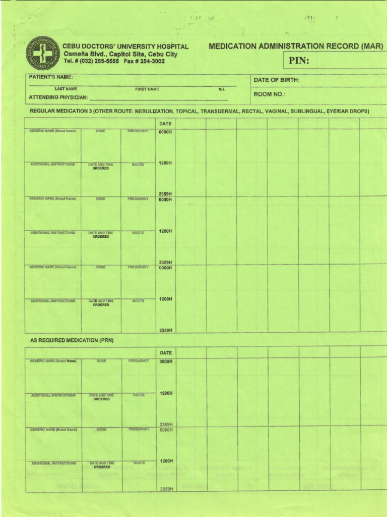 MAR Regular Medication 3 and As Required | PDF