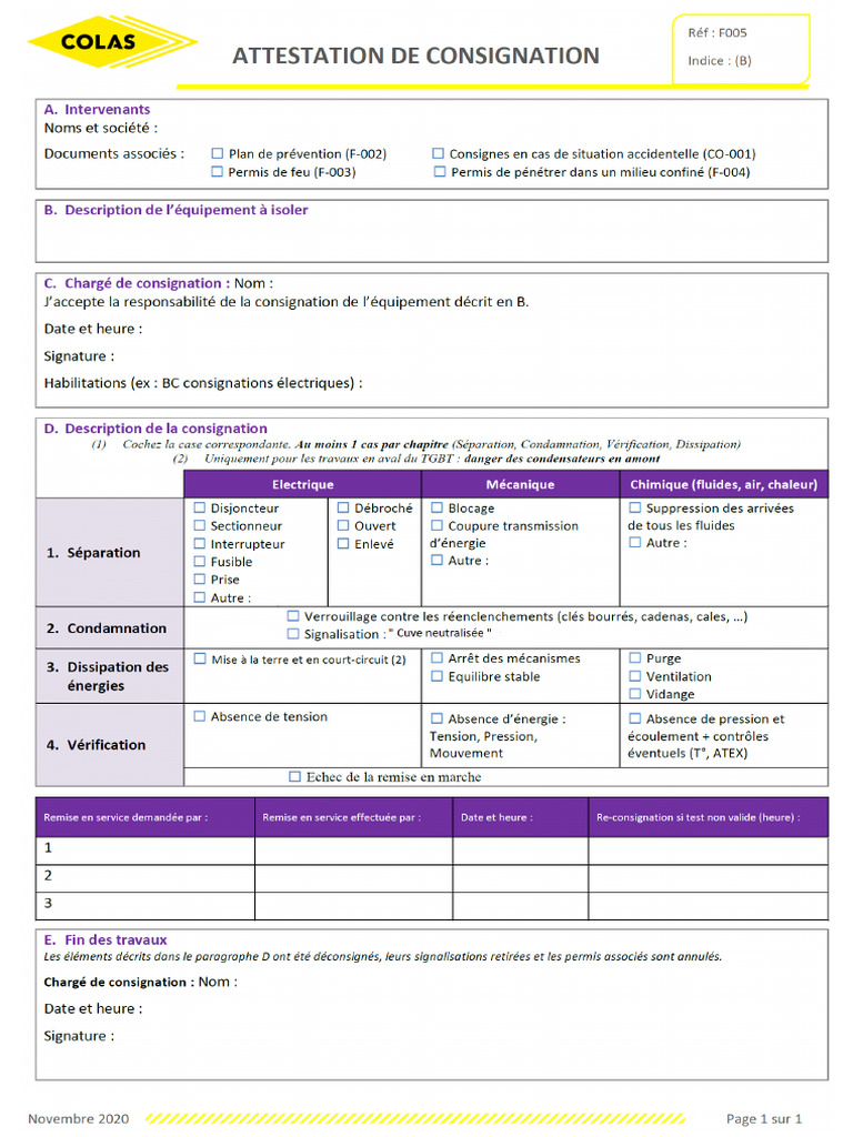 f005 b - Attestation de Consignation v1 | PDF