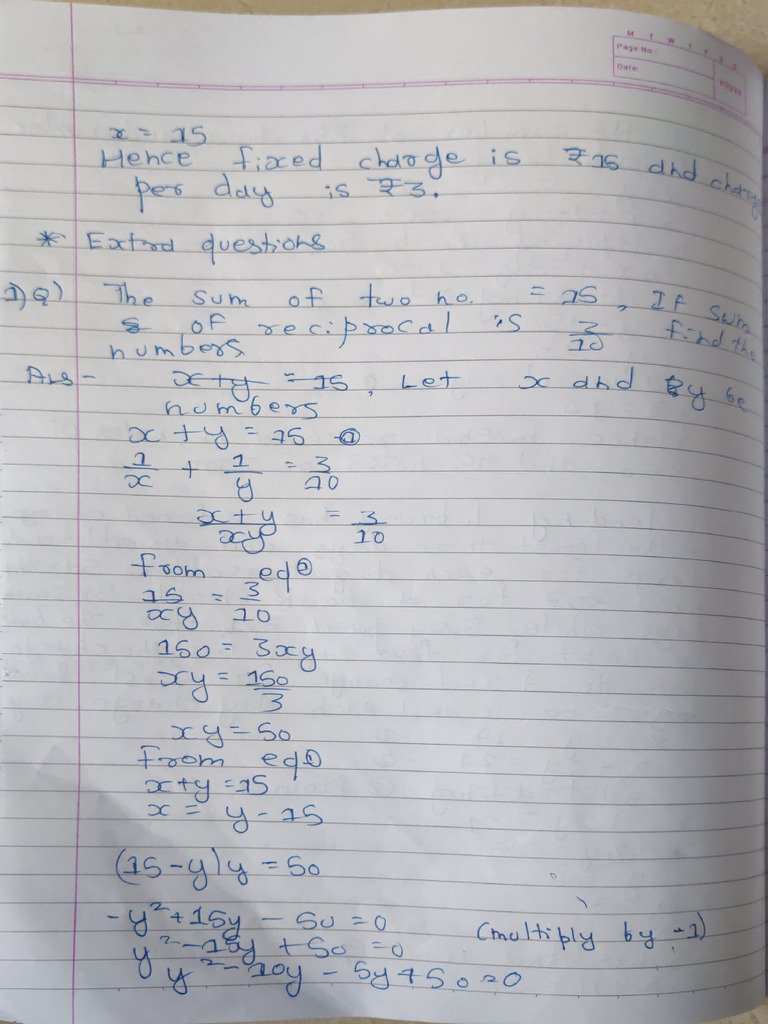 Mathematic quadratic equations | PDF