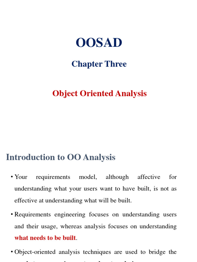 CH - 3 Object Oriented Analysis | PDF | Use Case | Class (Computer Programming)