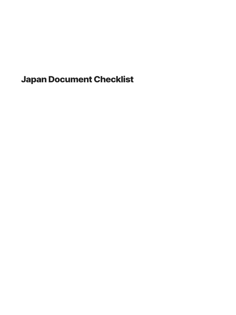 Japan-document-checklist | PDF | Travel Visa | Passport