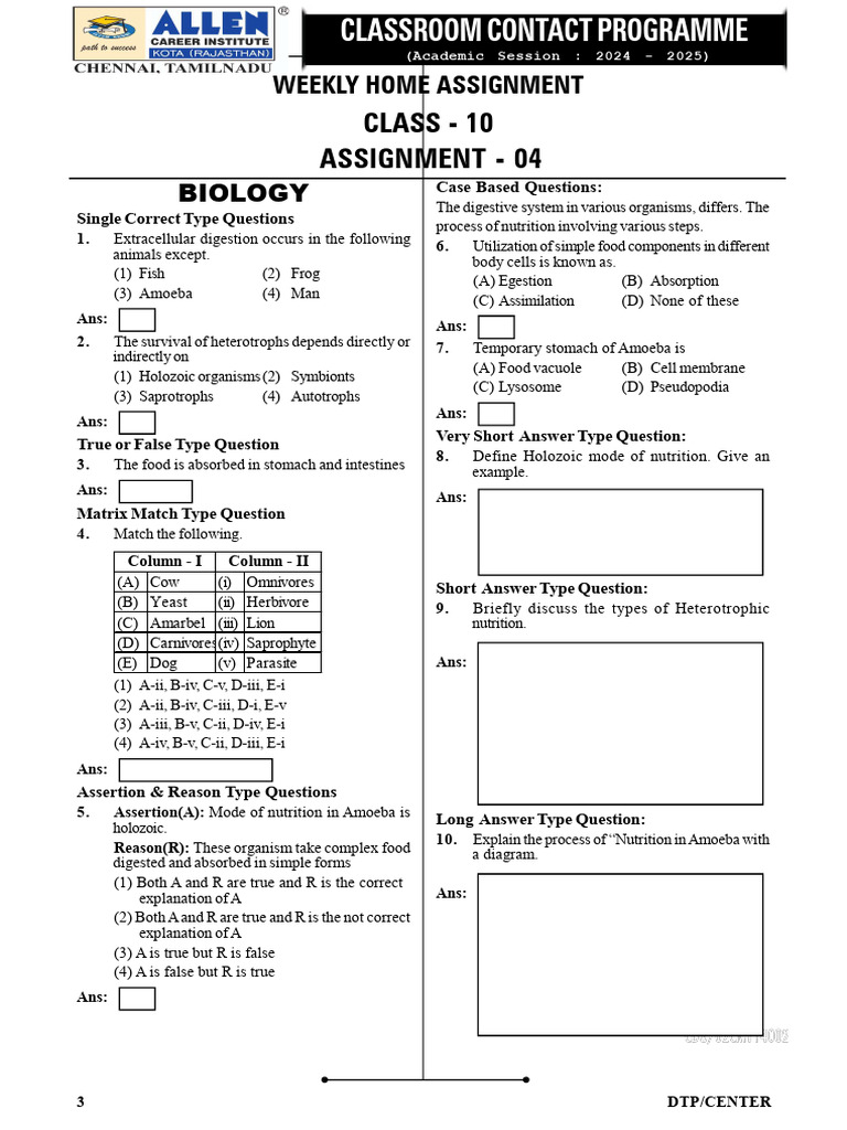 Week-04 Class-10 Home Assign 24-25 Biology | PDF | Nutrition | Diet ... Week-04 Class-10 Home Assign 24-25 Biology | PDF | Nutrition | Diet ...