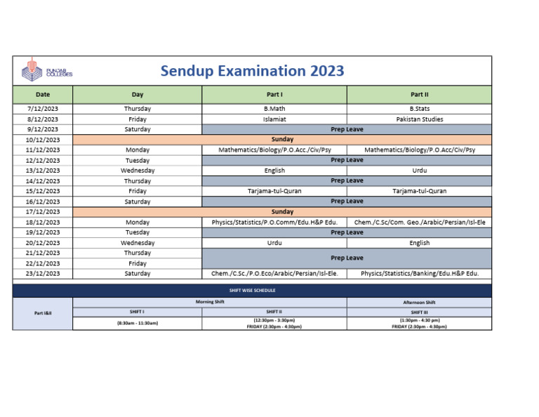 Send Up Date Sheet 2023 | PDF