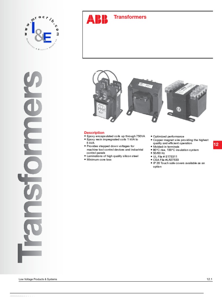 ABB Transformers | PDF | Transformer | Fuse (Electrical)