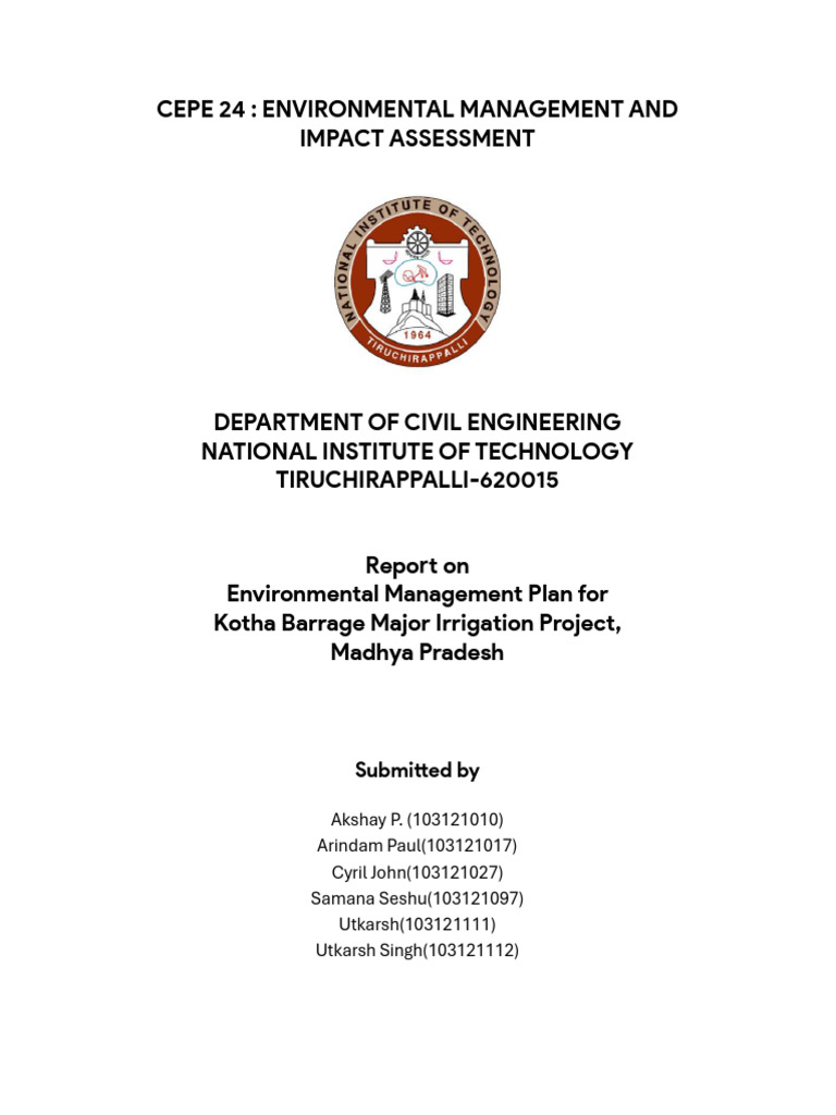 EIA Final Report Bhopal Case Study | PDF | Environmental Impact ...