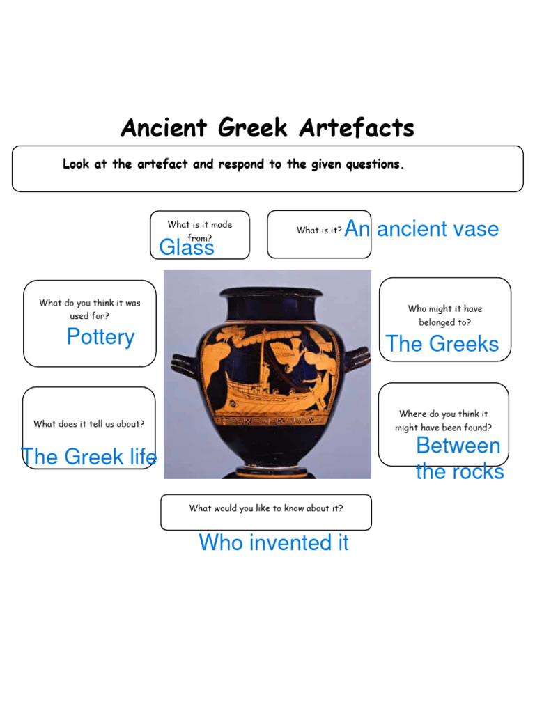 Ancient Greek Artefacts Task 26 Sept | PDF