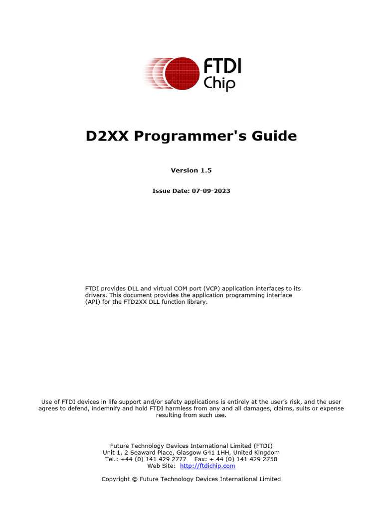 D2XX Programmers Guide | PDF | Device Driver | Pointer (Computer Programming)