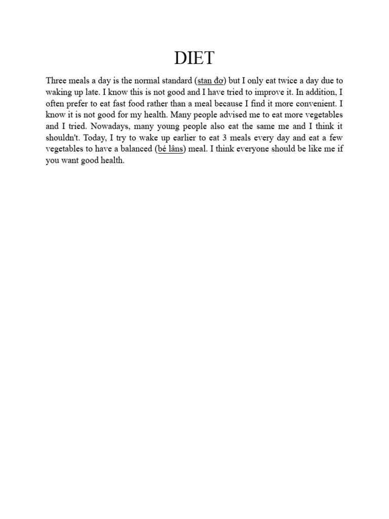Improving Diet for Better Health | PDF | Wellness | Lifestyle