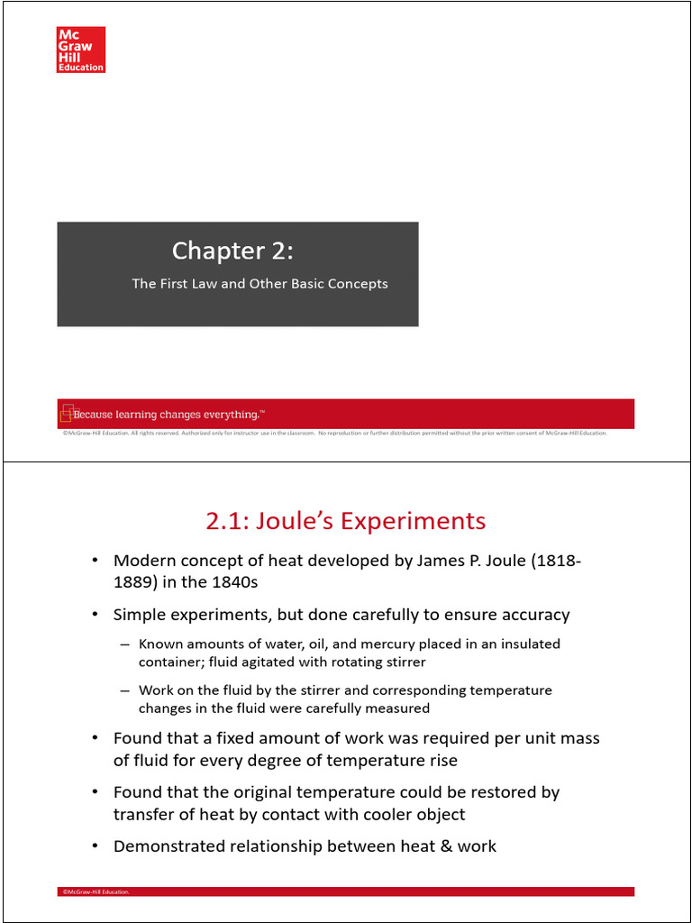 Ch02 - The First Law and Other Basic Concepts - 240313 - 161354 | PDF | Heat | Temperature