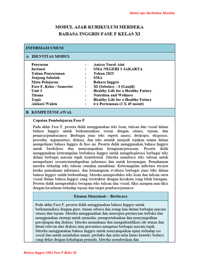 Modul Ajar Unit 3 Pertemuan Ke-5 | PDF