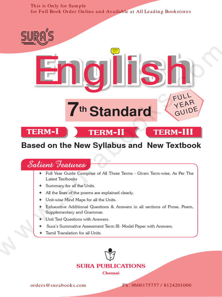 6DD446 7th STD English Full Year Sample Study Materials | PDF | Grandparent