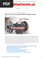 Control Valve Maintenance Checklist | PDF | Leak | Valve