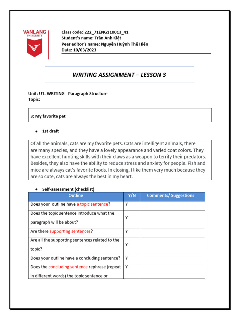 Template Writing Assignment | PDF | Cats | Zoology