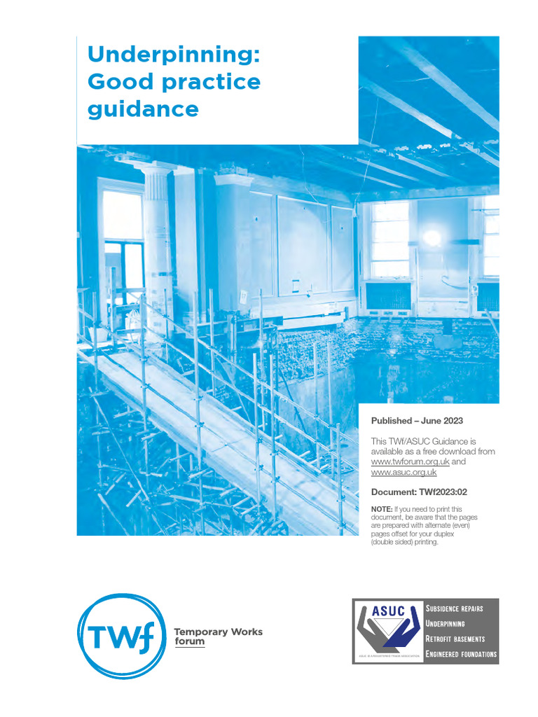 Underpinning Good Practice Guide | PDF | Risk | Concrete