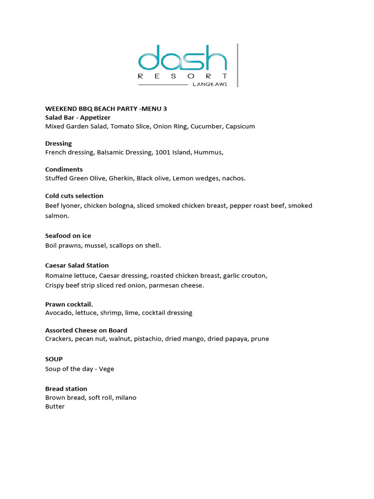 Beach BBQ Feast for Food Lovers | PDF