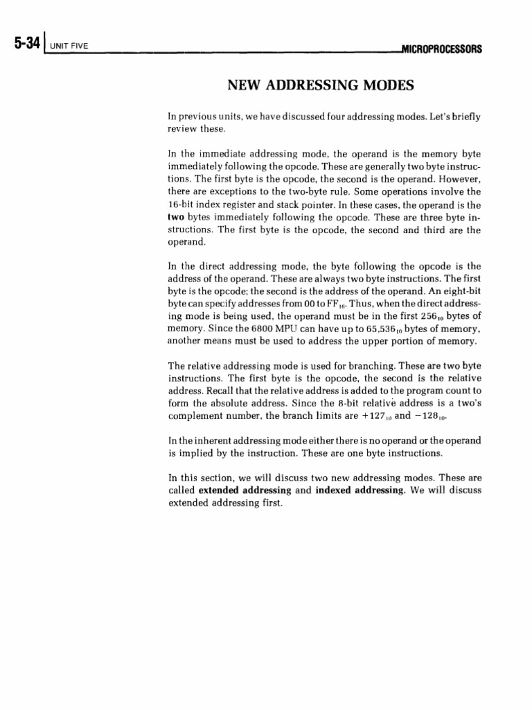 Microprocessors Unit 5 3NEW ADDRESSING MODES | PDF | Computer Hardware | Computer Architecture