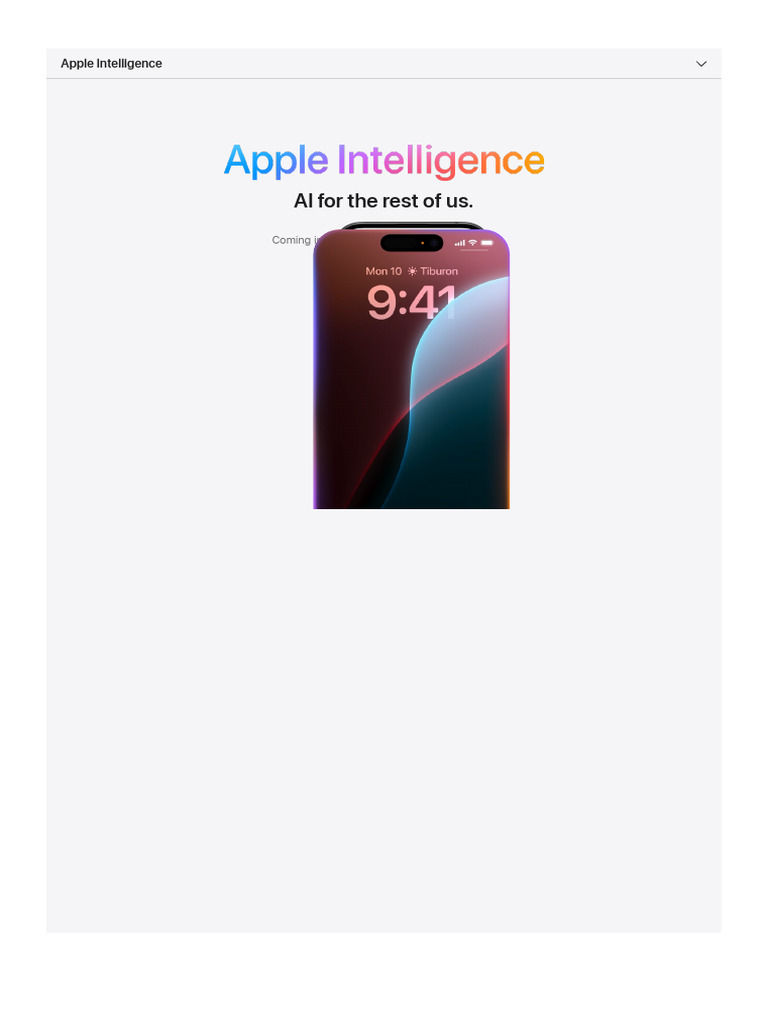 Apple Intelligence Preview - Apple (In) | PDF | Siri | Apple Inc.