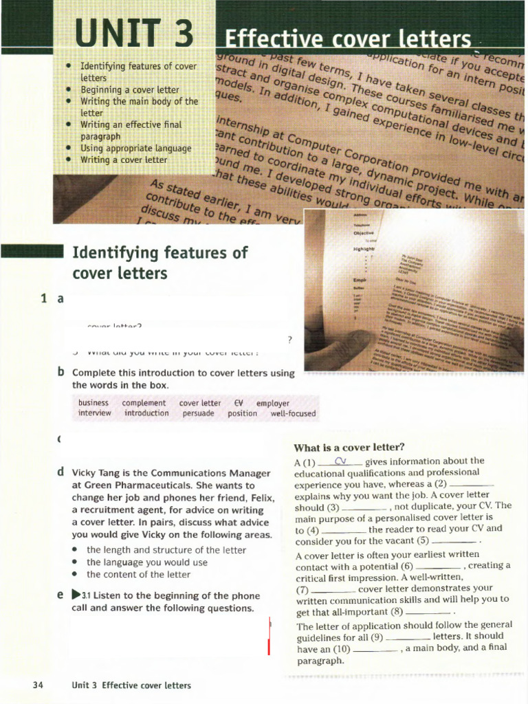 Writing A Cover Letter Pre Session | PDF