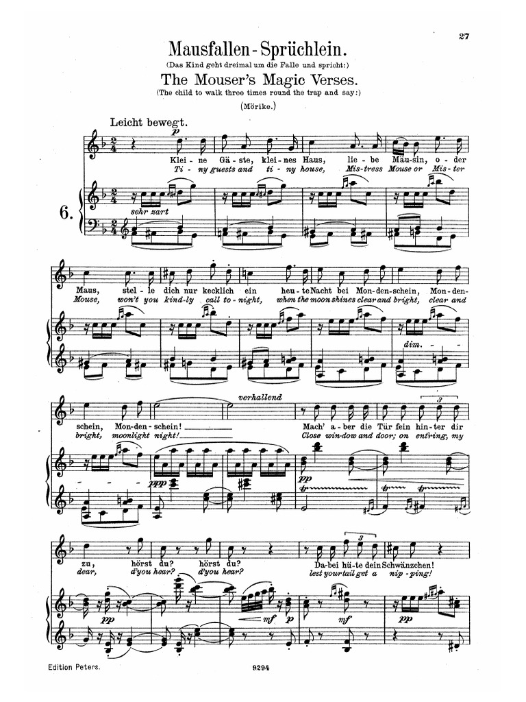 2023 Div B Sounds of Music Mausfallenspruchlein | PDF