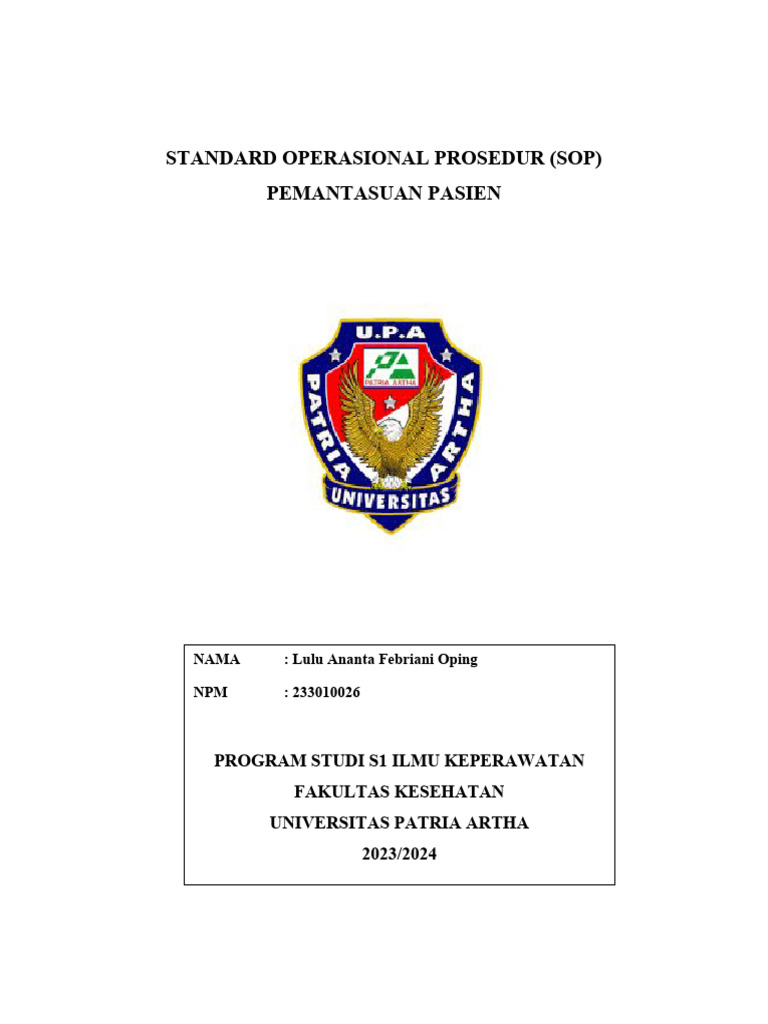 Sampul Standar Operasional Prosedur | PDF | Sains & Matematika