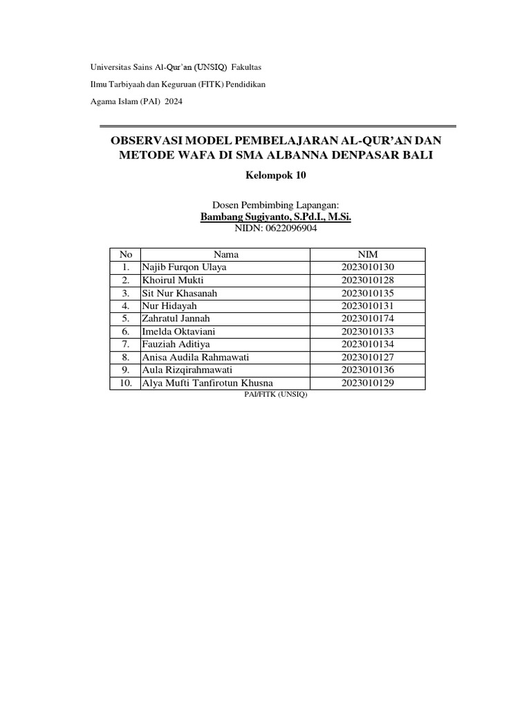 Bagi Artikel Pembelajaran Metode Wafa | PDF | Kesehatan Holistik