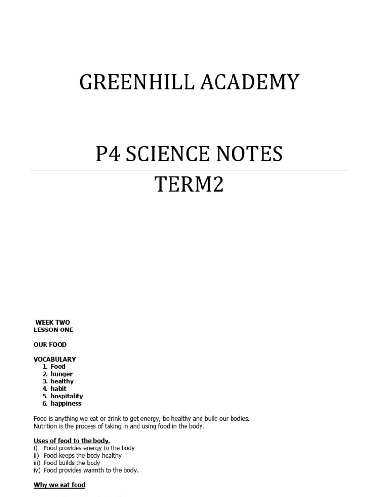 P4 Science Lesson Notes Term Ii | PDF | Human Tooth | Tooth
