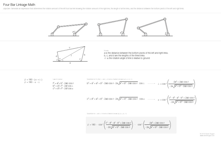 Four Bar Linkage Math Pdf Motion Physics Geometry
