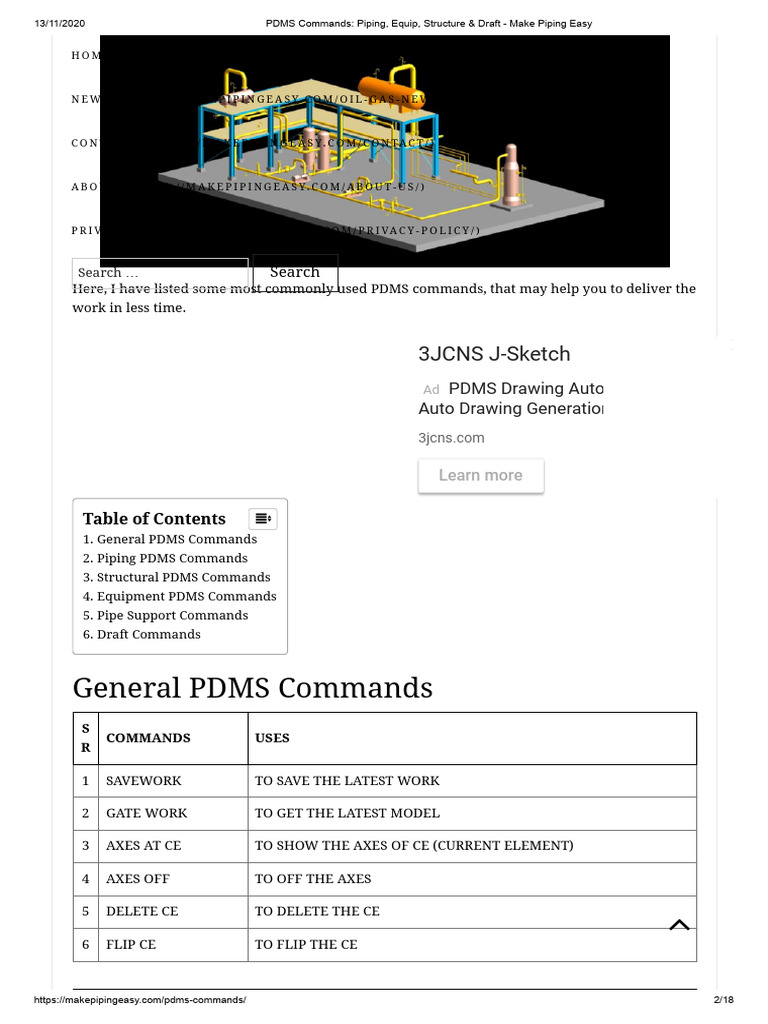 PDMS Commands - Piping, Equip, Structure & Draft - Make Piping Easy ... PDMS Commands - Piping, Equip, Structure & Draft - Make Piping Easy ...