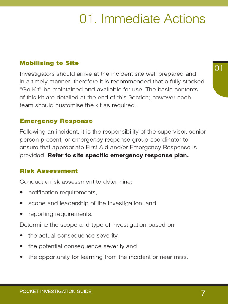 01 Immediate Actions | PDF | Risk | Emergency