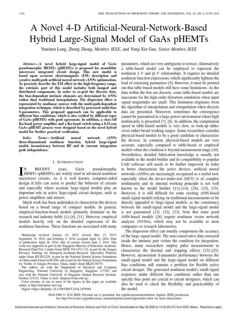 A Novel 4 D Artificial Neural Network Based Hybrid Large Signal Model