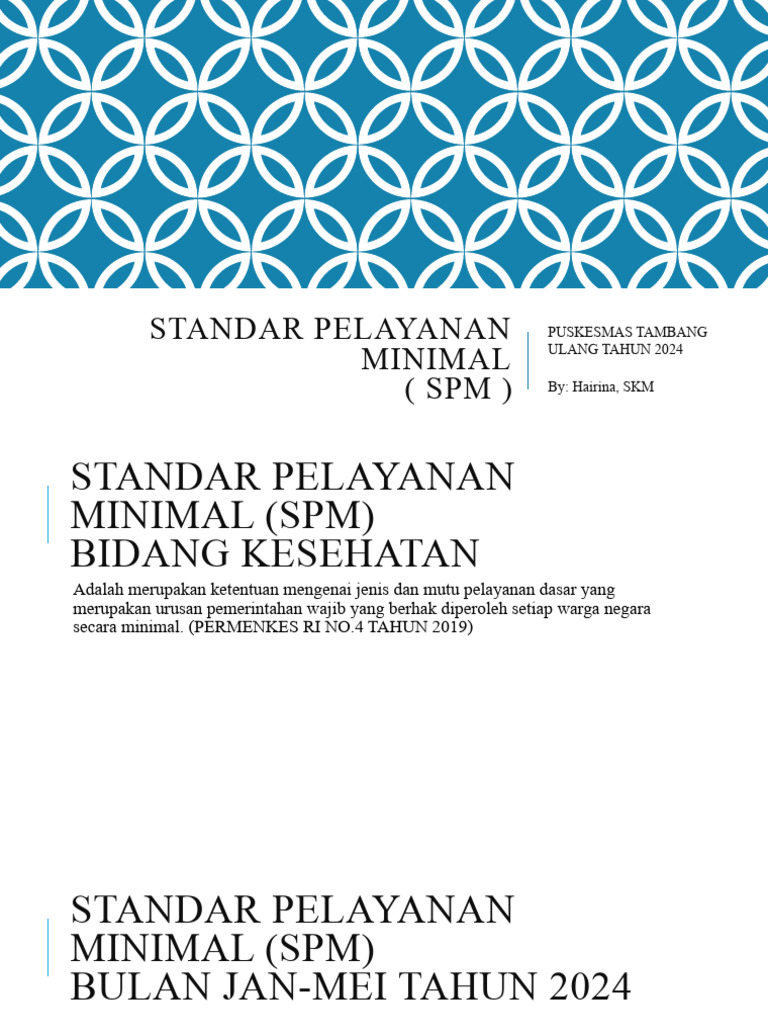 Spm Puskesmas Tambang 2024 Analisis Dan Capaian Pdf