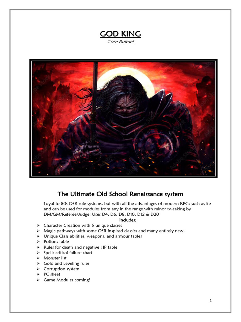 God King: OSR RPG Core Ruleset | PDF