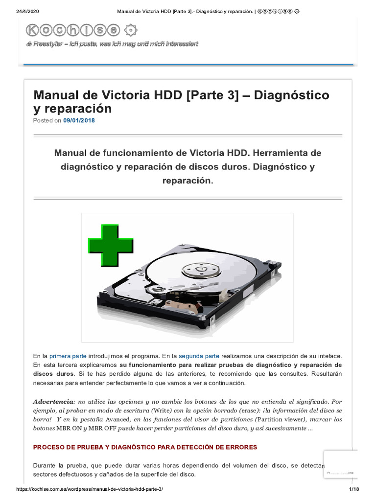 Manual de Victoria HDD (Parte 3) . - Diagnóstico y Reparación | PDF