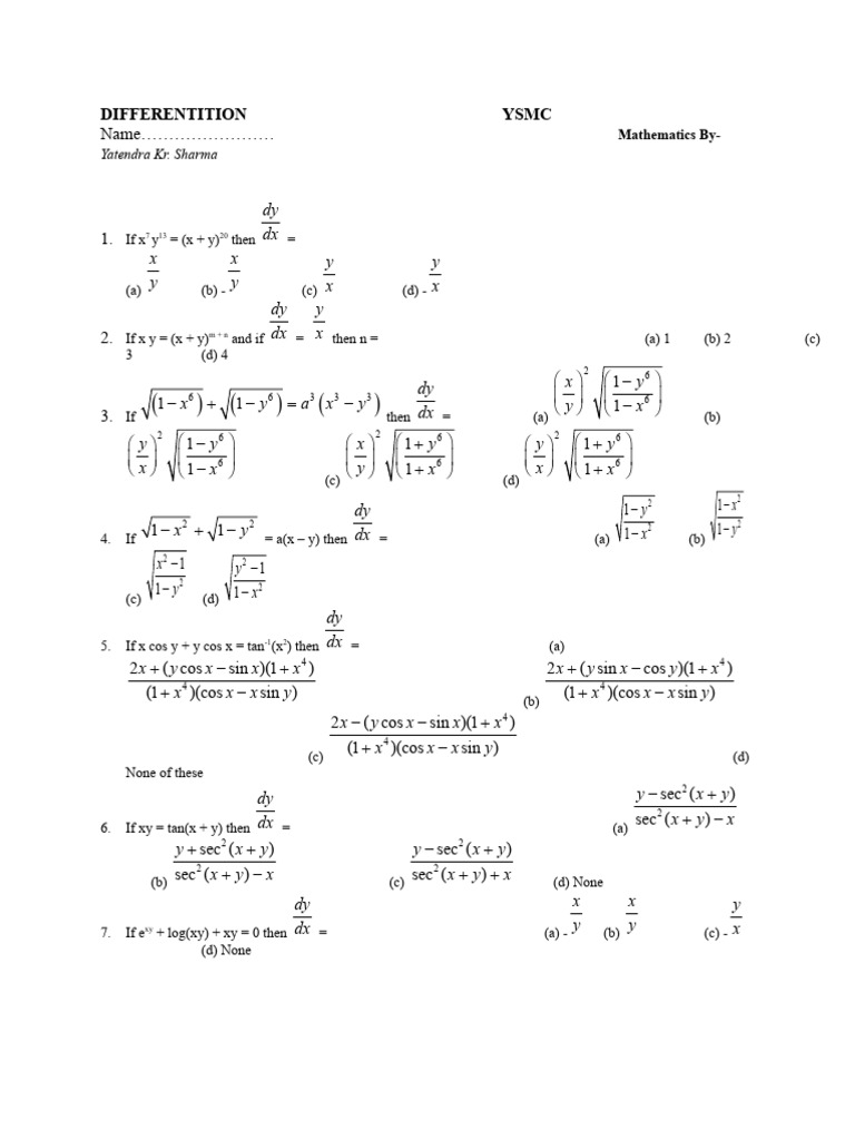 class 12th calculus test | Download Free PDF | Mathematical Analysis ...